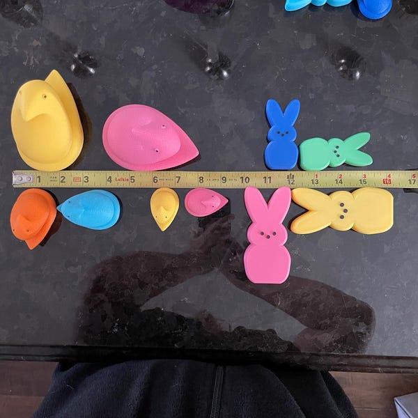 Peep Easter Bunny Set I Easter Basket Decor I 3D Printed Spring Peep ...