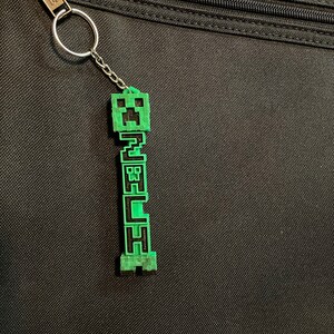 Minecraft Creeper Personalized Custom Name Tag Keychain - Etsy