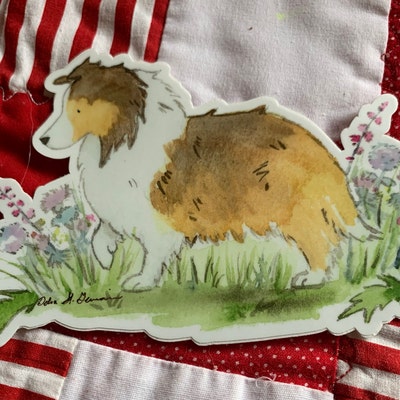 Shetland Sheepdog Sticker, Sable Sheltie Sticker, Die-cut Decal, Vinyl ...