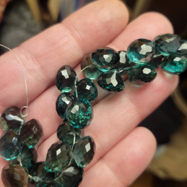 5 Match Pair, Finest Quality, Peacock Blue Hydro Quartz Cut Stone Fancy ...