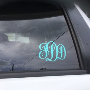 Monogram Car Decal / Car Decal / Script Monogram / Vinyl | Etsy