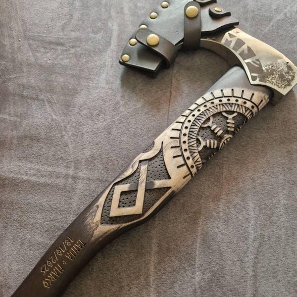 Tomahawk Handforged Hatchet Custom Engraved Axe With Leather Case ...