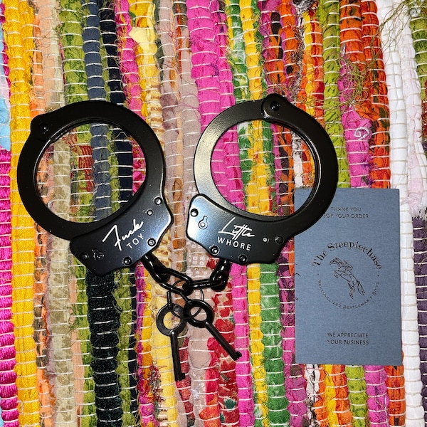 Personalized Handcuffs: Engraved Carbon Steel Erotic Cuffs - Etsy
