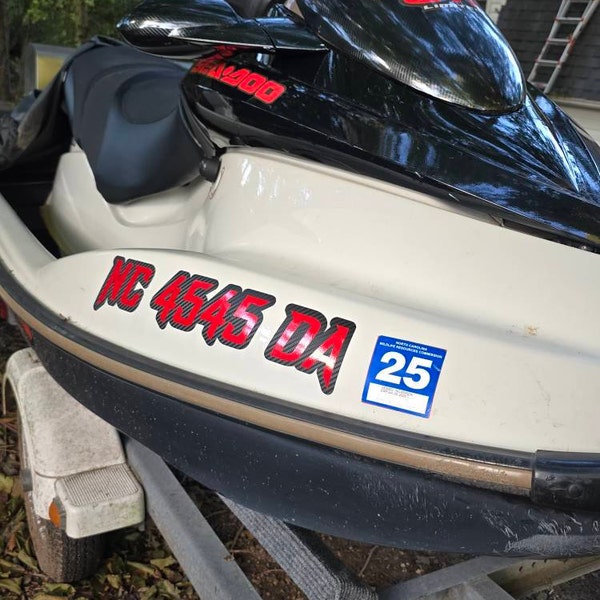 Watercraft Registration Number (pair) | Jetski Registration Sticker ...