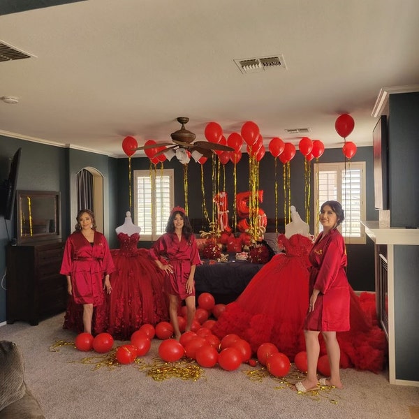 Mother of the Quinceañera Robe With Hills Design | Bata Para Mamá De La ...