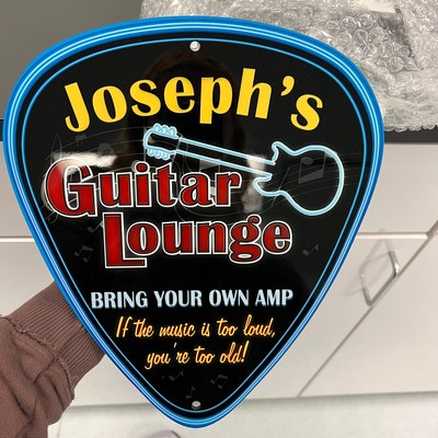 Personalized Decorative Guitar Lounge Sign Gift for Music Lovers Unique ...