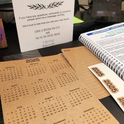 Two Page Calendar Stickers for Planners and Journals 2024, 2025, or ...