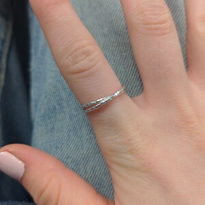 Simple Stacking Setmixed Metals Ring Settextured Ringsslim | Etsy