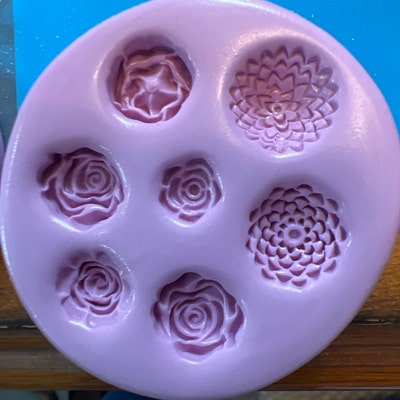 Small Flower Mold Silicone Roses Mum Fondant Ceramic Clay Polymer DIY ...