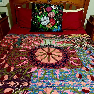 Hand Embroidered Suzani From Uzbekistan.tablecloth, Wall Hanging ...