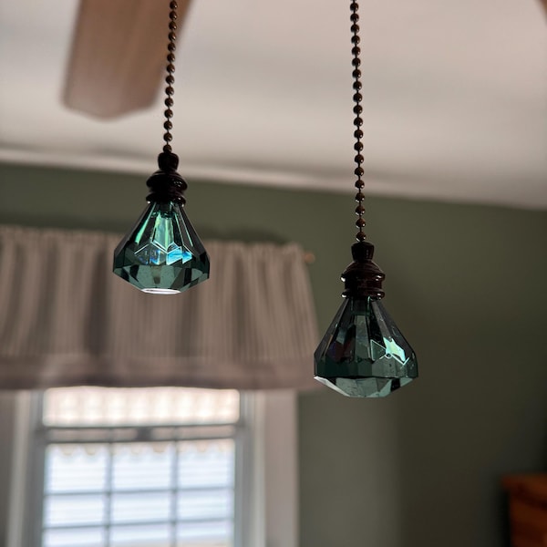 Set of 2 Dazzling Glass Lamp Shade Finial - Shade Topper - 2.25" Tall ...