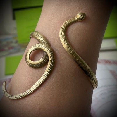 Brass Upper Arm Cuff Double Triangle - Etsy