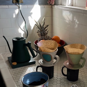 Speckled Pink and Green Colorblock Ceramic Coffee Mug - Etsy