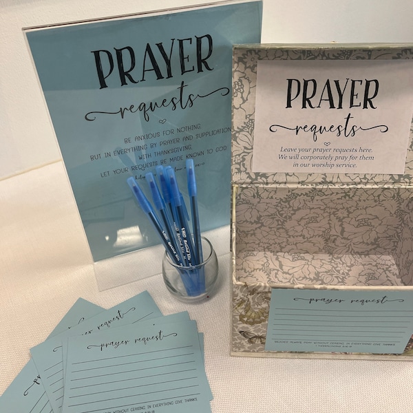 Prayer Request Cards and Sign. Instant Download Printable. Christian ...
