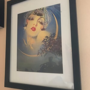 Flapper Gypsy Moon Art Print 8 X 10 Roaring 20s Jazz Age Art Deco 1920s ...