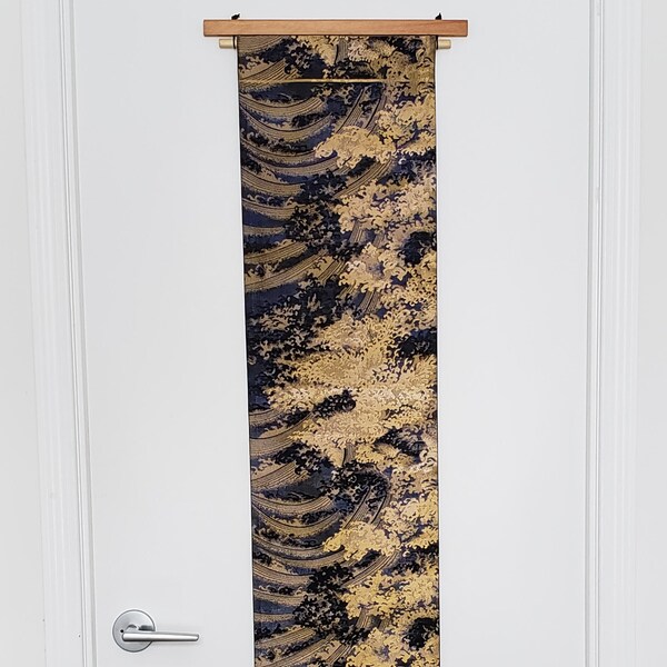 Magnificent Golden Silk Obi Decor, Four Seasons / Holy Cranes / Floral ...