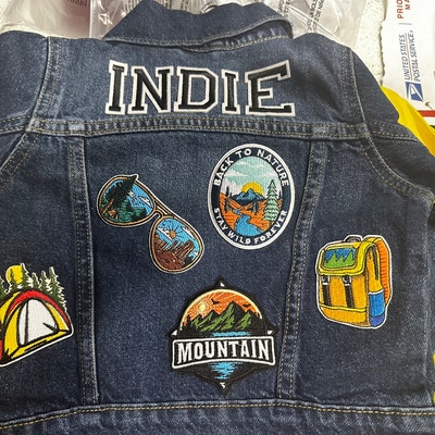 Personalized Custom Jean Denim Name Jacket, Chenille, Letter, Baby ...
