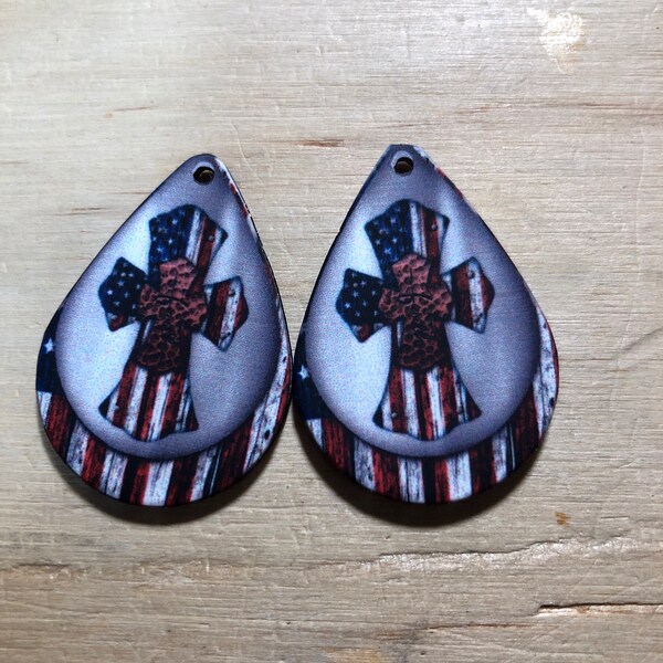 DIGITAL FILE Cross Faith and Flag Tear Drop Earrings Digital Design for ...
