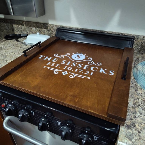 Monogram Custom Family Last Name Noodleboard - Personalized Stove Cook ...