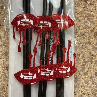 Vampire Straws qty. 12 Vampire Lips Vampire Party Decor Vampire ...