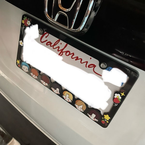 Kpop License Plate Frame | Cute Custom Characters K-pop License Plate ...