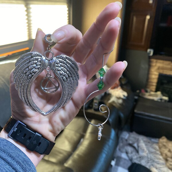 AA Tree Ornament Angel Wings Holiday Decor 12 Step Recovery Alcoholics ...