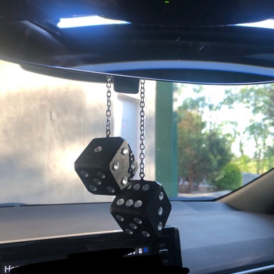 Black Dice With Clear Bling Gems and Chain or Cord - Etsy