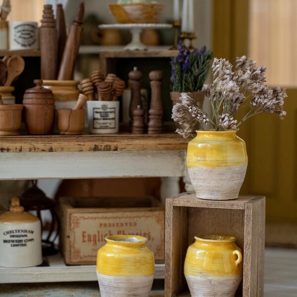 Individual Handmade Stoneware Style Miniature Wheel Thrown Pot 1:12 ...