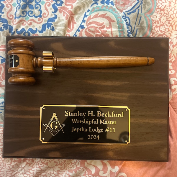 Masonic 9 X 12 Recognition Laser Engraved Clock Plaque ordering ...