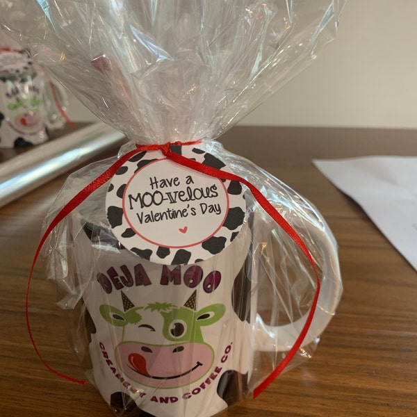 Cow Valentine Bag Tags Vday Day Favor Tags Have a Moovelous Valentines ...