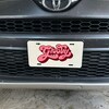 Aesthetic Groovy Hippie Retro License Plate. Cream and Peachy Pink ...