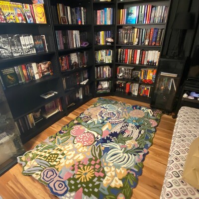 Paint Splatter Purple & Multi, Irregular Shaped Hand-tufted Wool ...