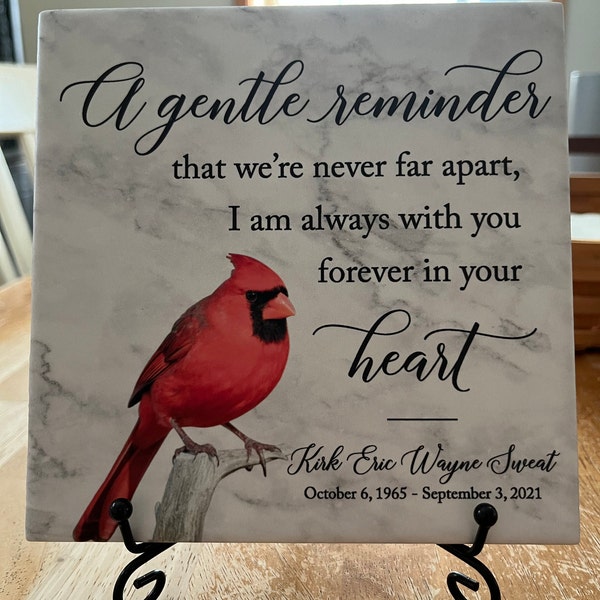 Red Cardinal Sympathy Tile Plaque Gift, Memorial Sign Present Idea, A ...