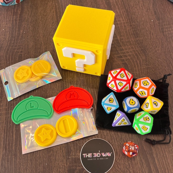 Dnd Dice Set Mario Themed - Polyhedral Dice for RPG - D4 D6 D8 D10 D ...