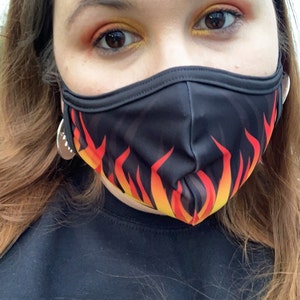 Flame Unisex Face Mask, Face Mask Pollution, Face Cover Mask, Travel ...