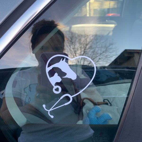 Vet Tech Decal | Veterinarian Decal | Stethoscope Decal | Horse Dog Cat ...