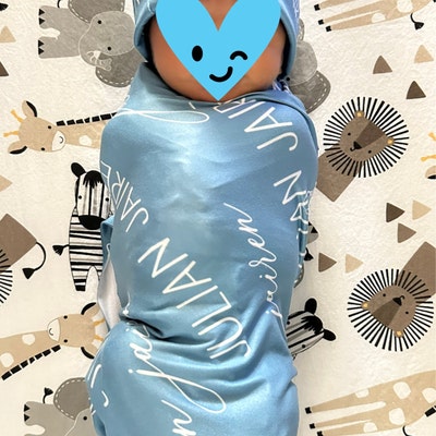 SALE BABY NAME Swaddle Baby Boy Swaddle Hat Headband Personalized ...