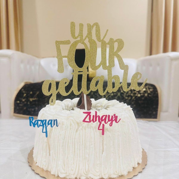 Custom 4th Birthday Cupcake Toppers, Personalized 4th Birthday Party ...