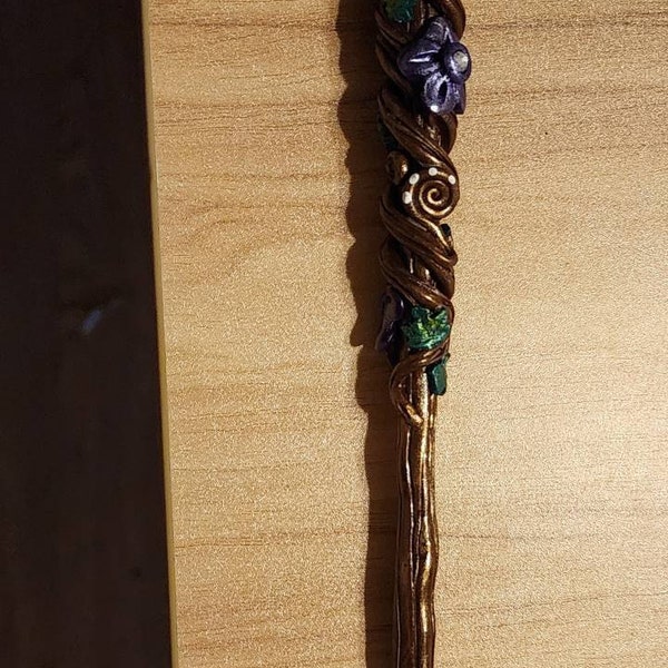 Amethyst Crystal Wand -fairy Wand-wizard Witch Wand-nature Wand - Etsy