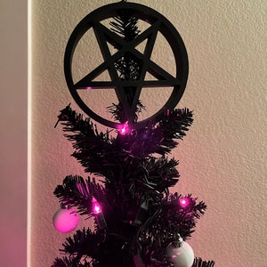 Pentagram Tree Topper Pentacle Reversible Gothic Holiday Home Decor 3D ...