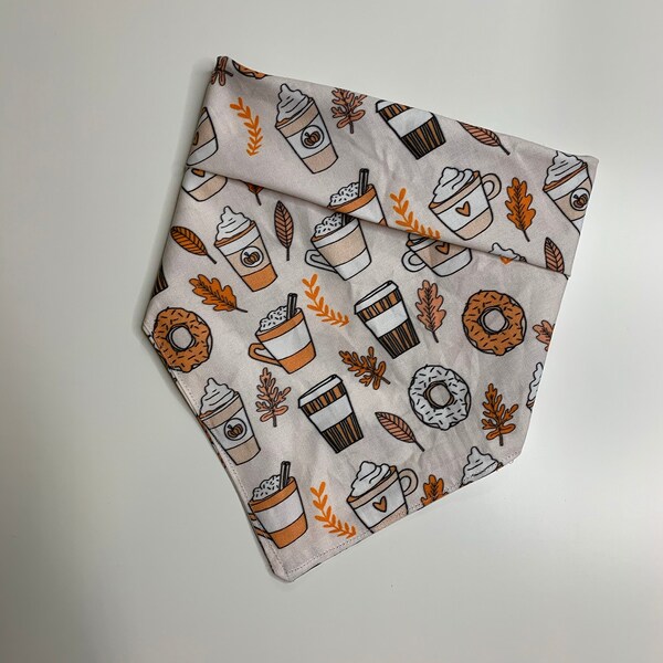 Coffee Fabric - Pumpkin Spice Latte Fabric Coffee and Donuts Fall ...