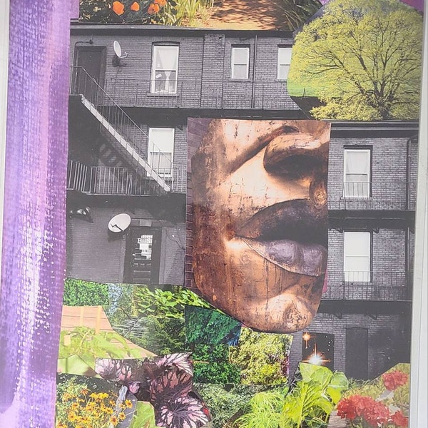 Stoop Sitting Collage African American Art 8x10 - Etsy
