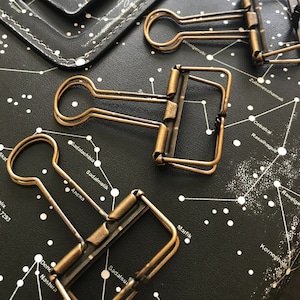 Vintage Bronze Skeleton Paper Clips, 3 Sizes Hollow Wire Binder Paper ...