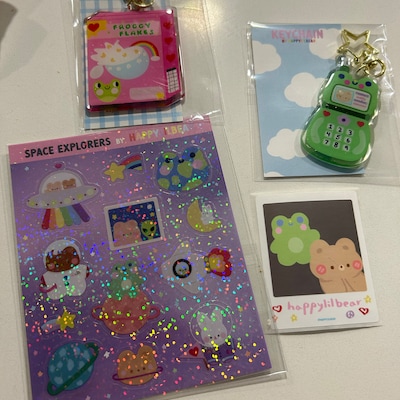 Cute Acrylic Keychain // Illustrated Keychain, Cute Frog Keychain, Cute ...