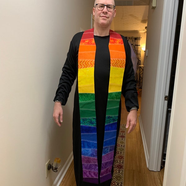 Rainbow Pieced Stole, Liturgical Stole - Etsy
