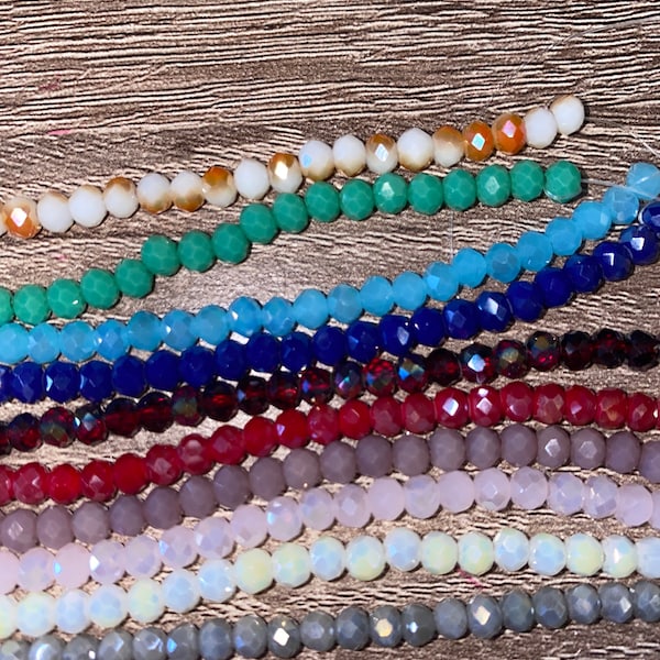Bulk! 1350 Beads Multi-color Crystal 4mm Rondelle Chinese Crystal Beads ...