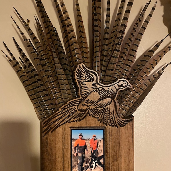 Personalized Double Wide Pheasant Tail Mount Plaque, Tail Feather ...