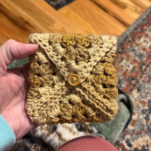 Granny Square Card Holder Crochet Pattern, Crochet Wallet Pattern ...