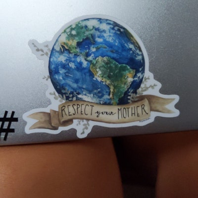Watercolor Mother Earth Sticker, Respect Your Mother, Laptop Stickers ...
