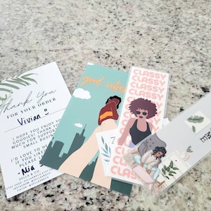 Laminated Bohemian Woman Flower Themed Bookmark Set - Etsy